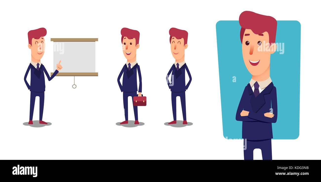 Set of Businessman character. Cartoon vector office managers Stock ...