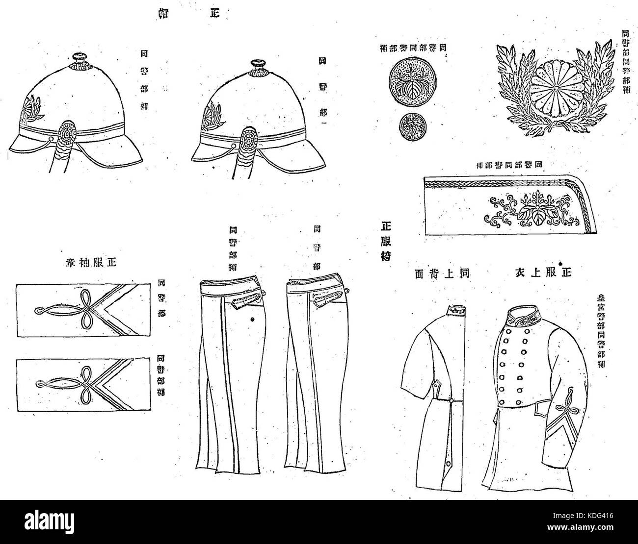 Imperial Guard officer uniform 1886 02 Stock Photo - Alamy