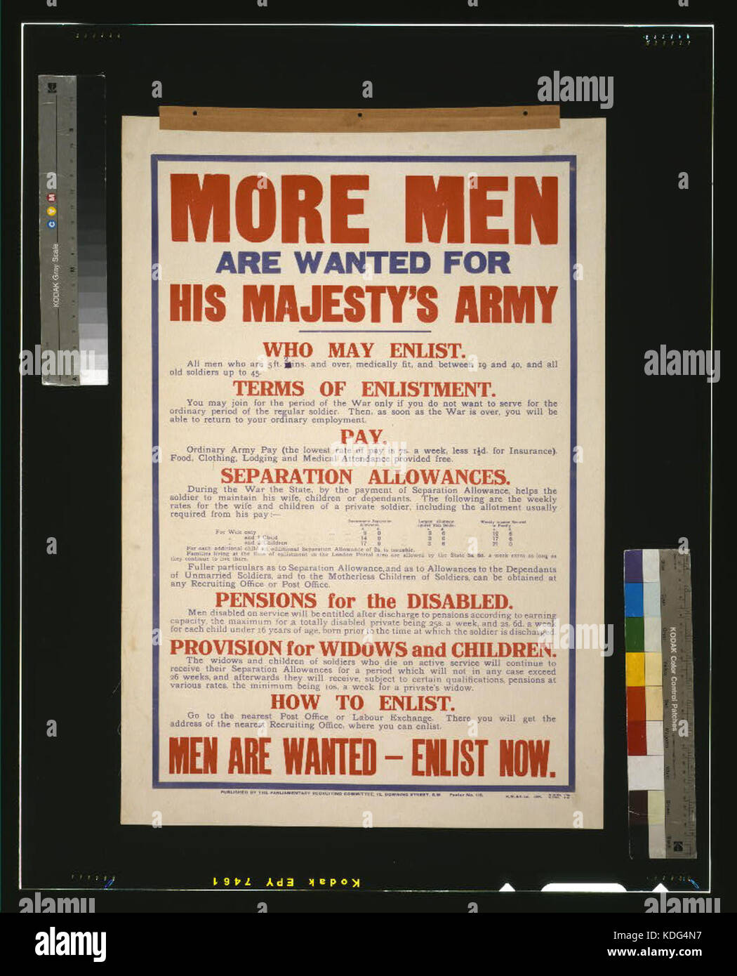 More men are wanted for his majesty's army. (...) Men are wanted enlist ...