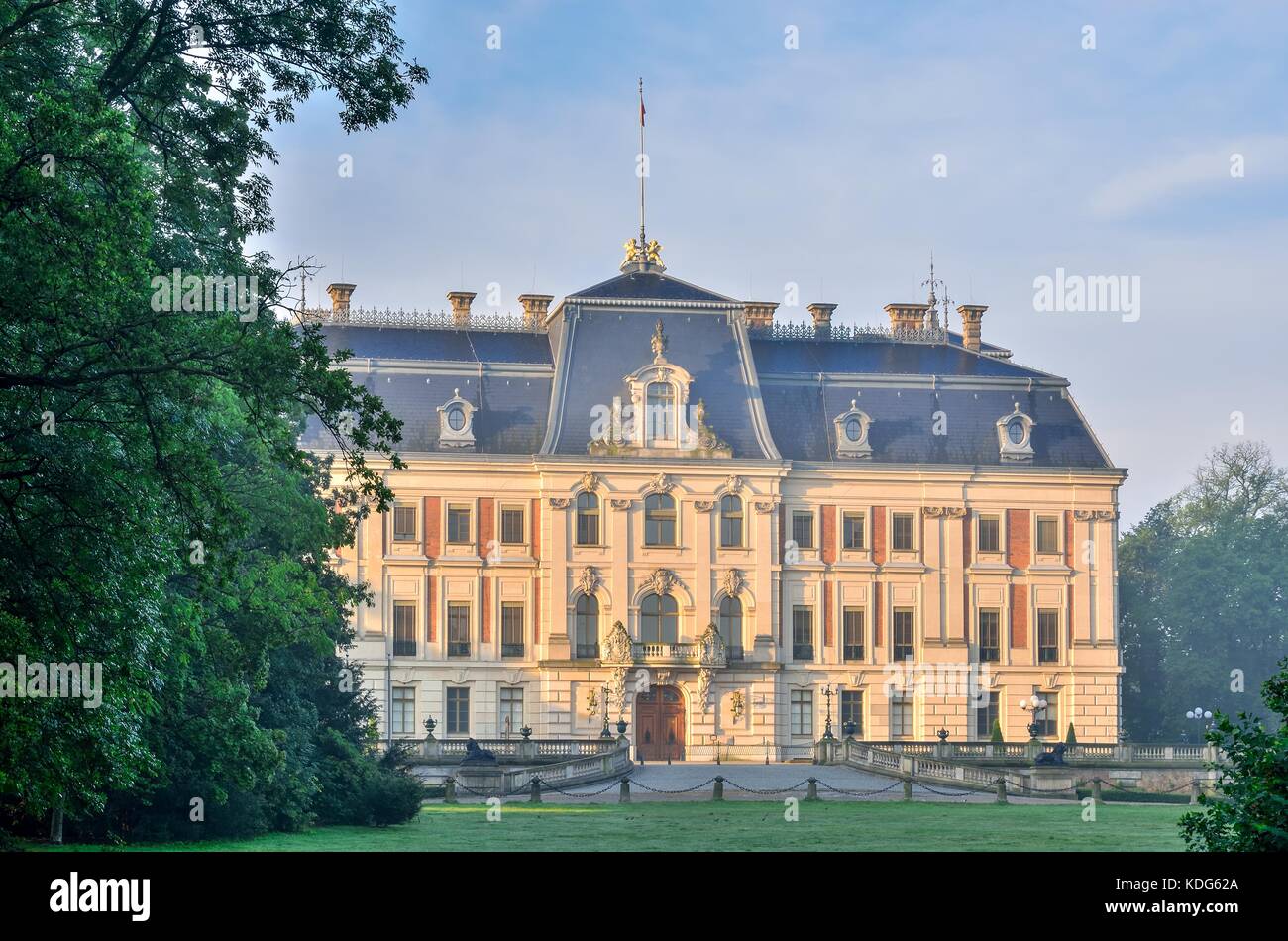 Castle in Pszczyna town in Poland. Beautiful antique neo baroque castle ...