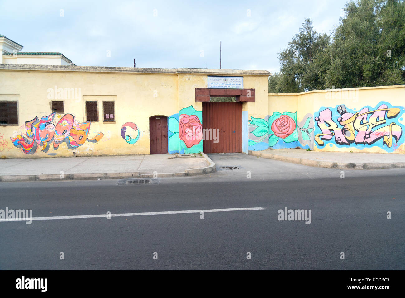 Fez, Morocco - Jan 14, 2017: Street graffiti on the wall in Fes Stock ...