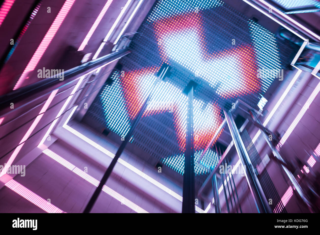 Illumination in a glass elevator Stock Photo - Alamy