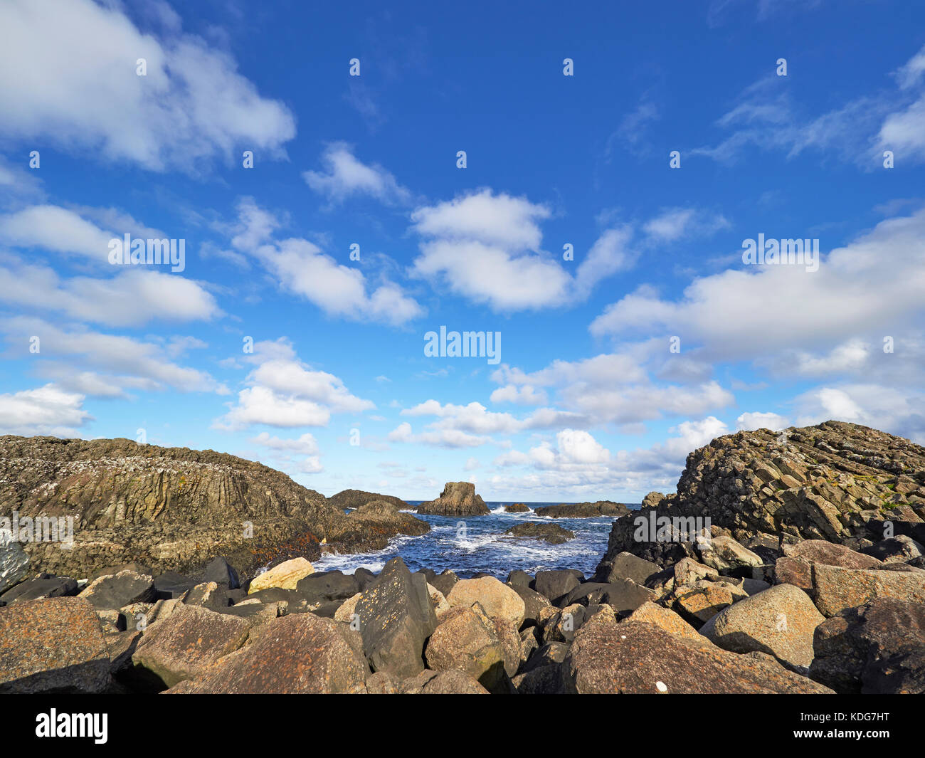 Ballintoy harbour Ballycastle on the Causeway Coast County Antrim ...