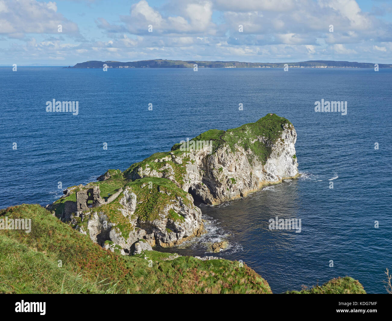 Kinbane Head and castle near Ballycastle County Antrim Northern Ireland ...
