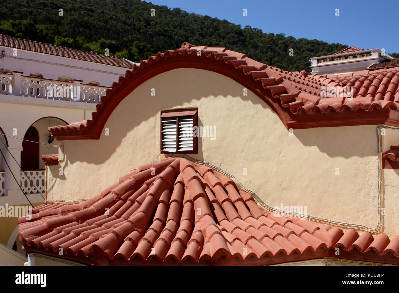 Details from compound at the Holy Panormitis Monastery of the Archangel ...