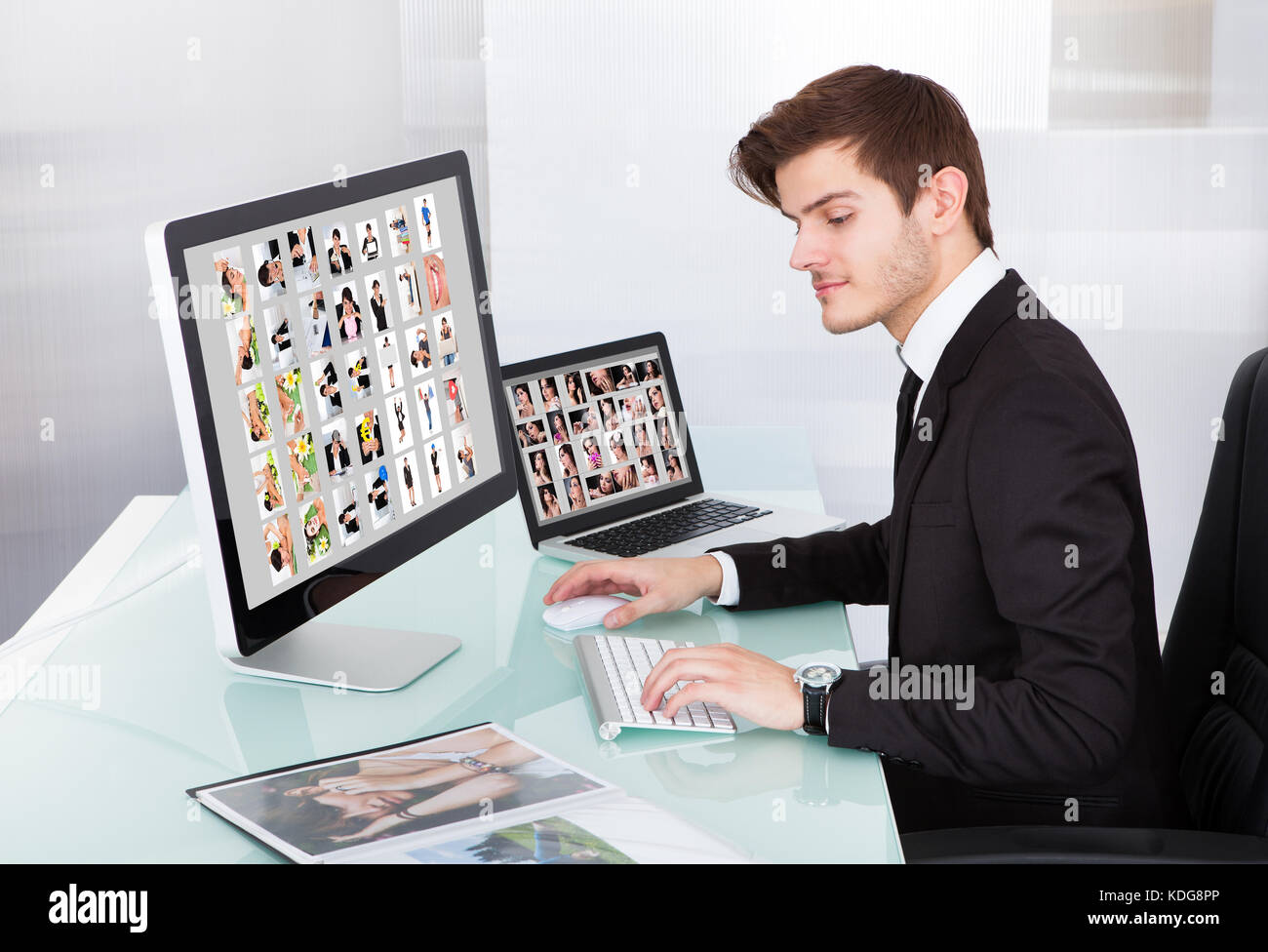 Portrait Of A Professional Businessman Editing Images In Office Stock ...