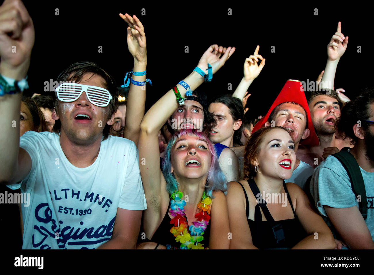 BENICASSIM, SPAIN - JUL 13: Crowd in a concert at FIB Festival on July ...