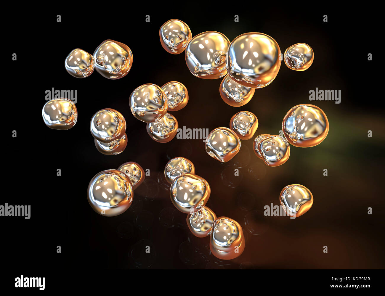 Nanoparticles, illustration. Nanotechnology involves designing systems ...