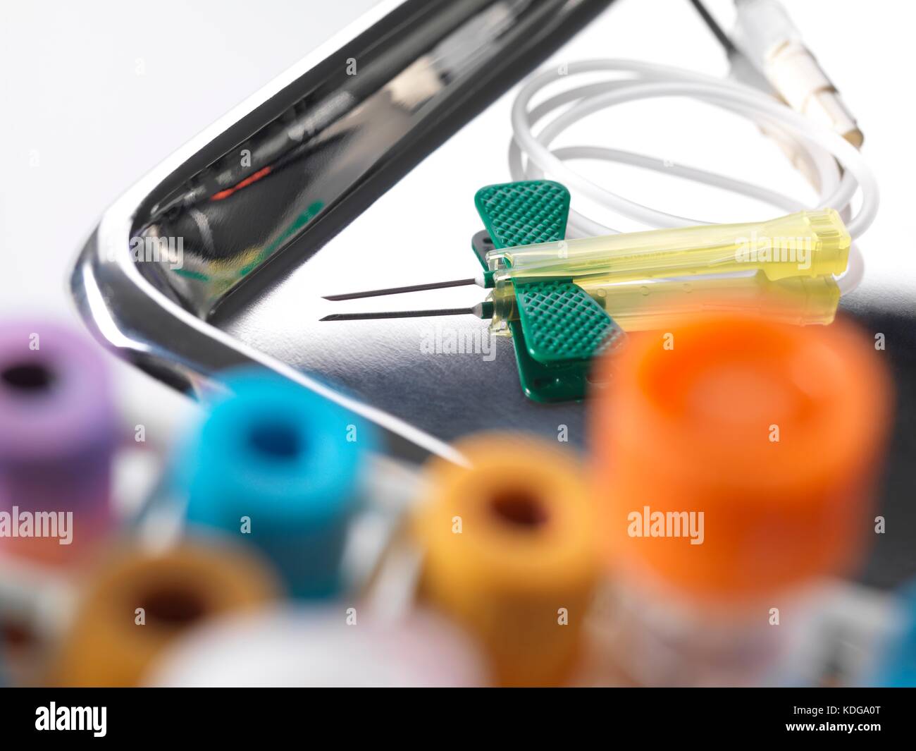 Blood collection kit with medical samples Stock Photo - Alamy