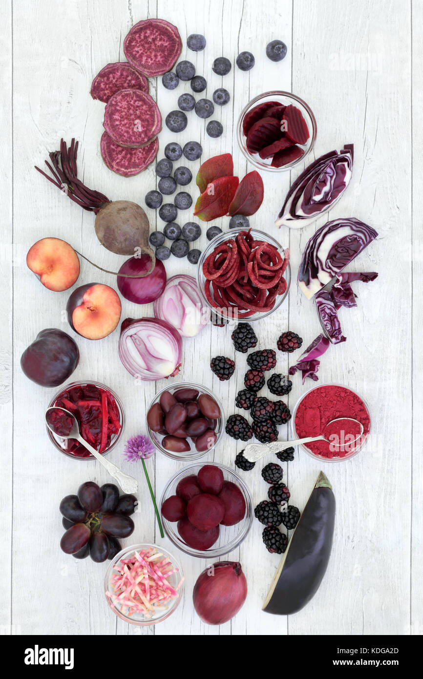 Health food of fruit and vegetables high in anthocyanins, antioxidants ...