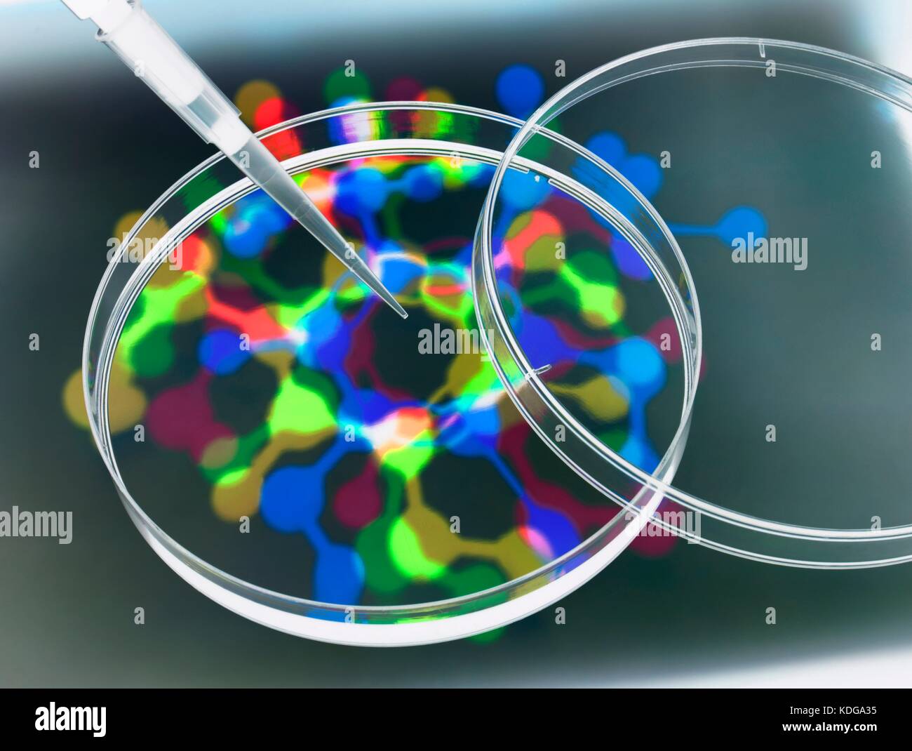 Photogram style photograph using multiple exposures of a molecular ...