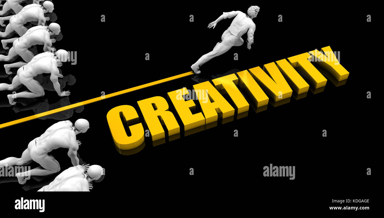 Creativity Leader with a Man Having a Head Start Stock Photo - Alamy