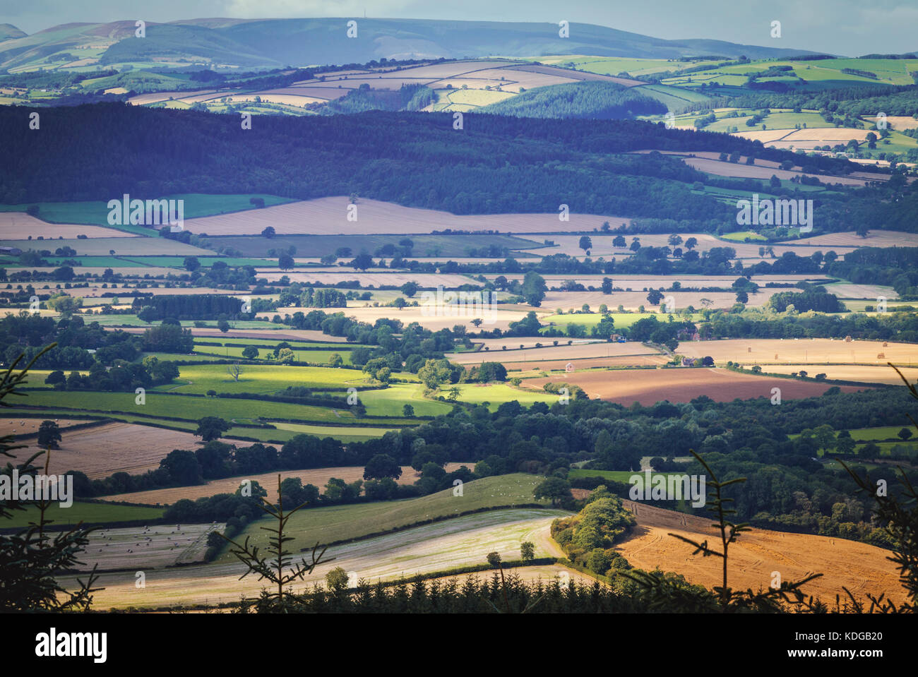 Aerial View of British Countryside Fields Stock Photo - Alamy