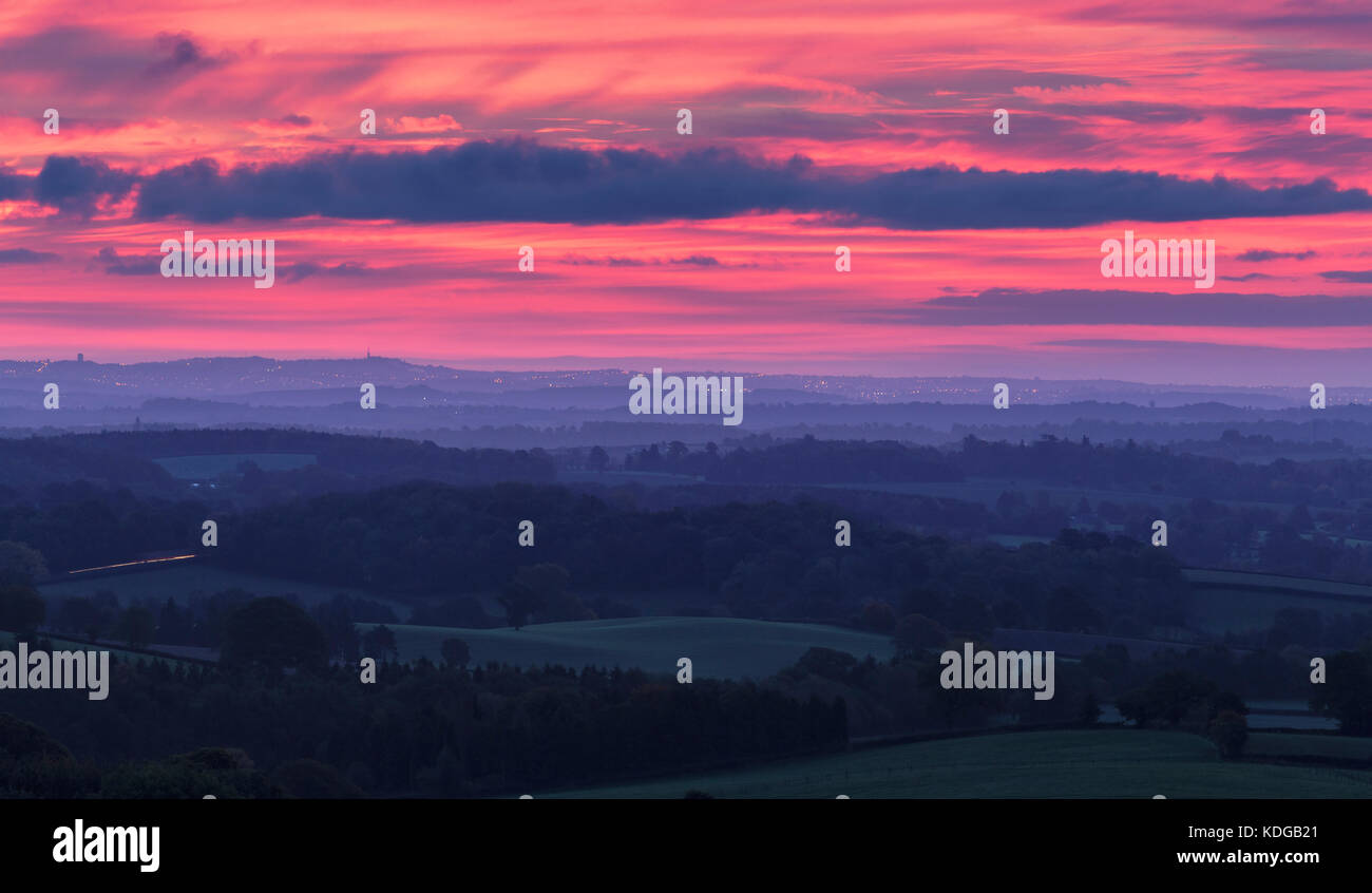 Colourful Dawn Sky over British Countryside Stock Photo - Alamy