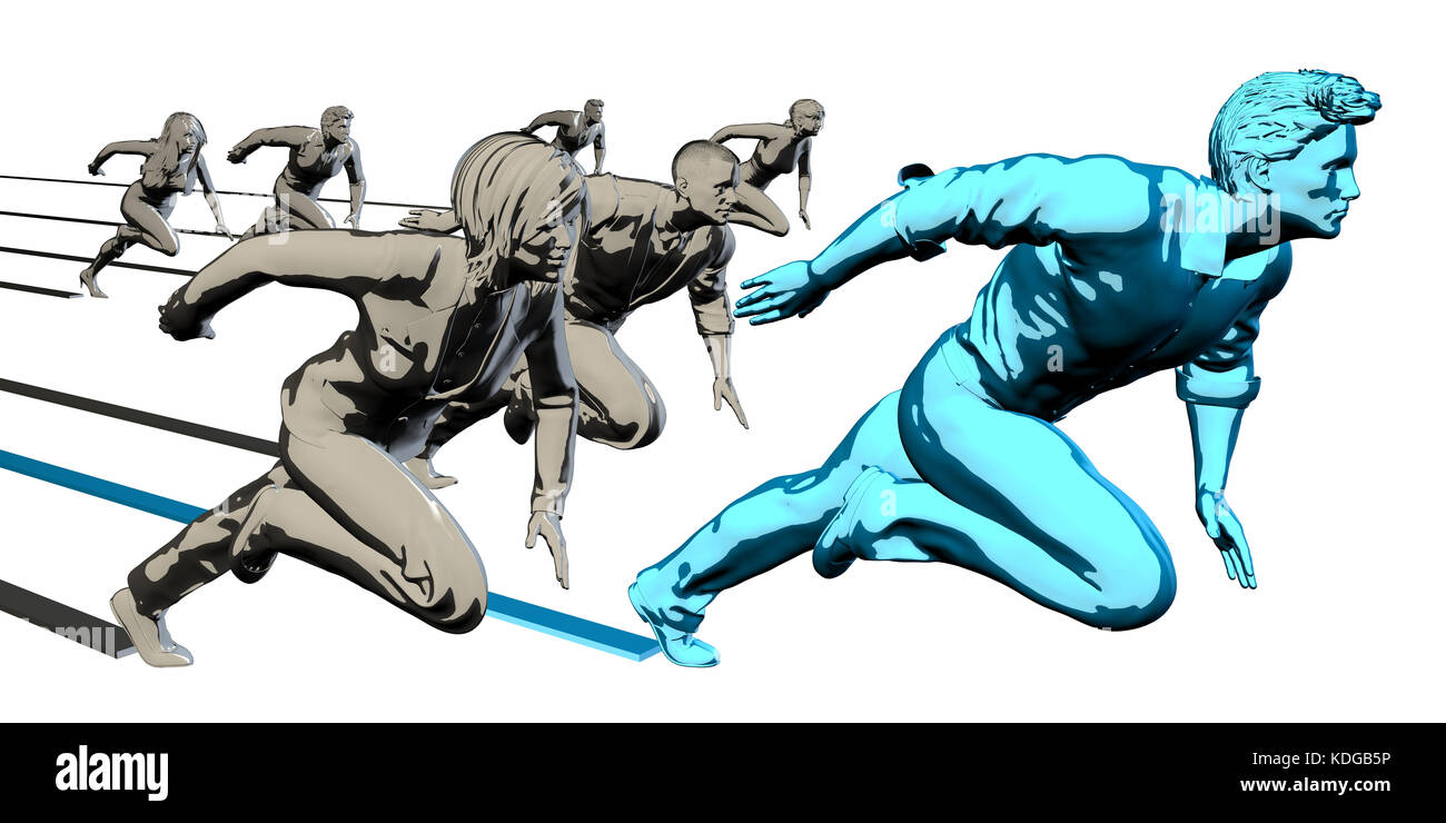 Overcoming Obstacles with Man Achieving Success as Concept Stock Photo ...