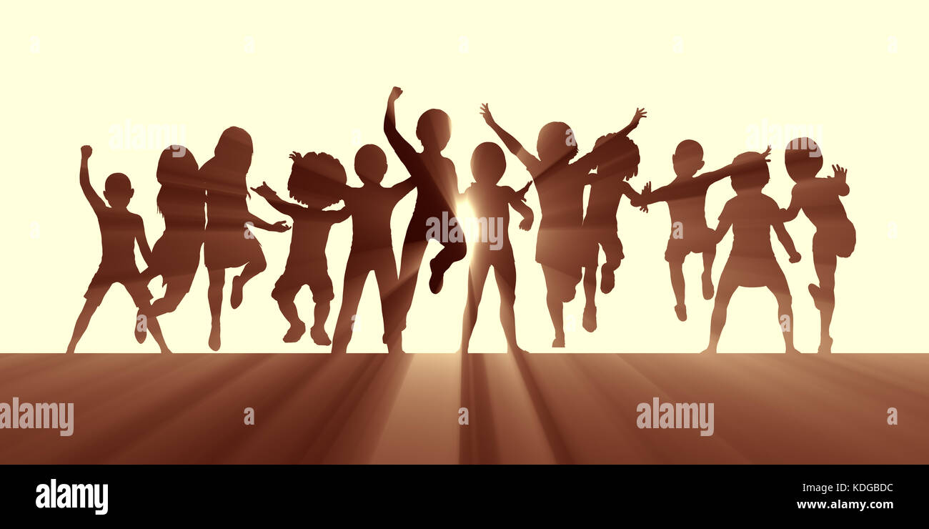 Summer Break School Holidays with Kids Celebrating Stock Photo - Alamy