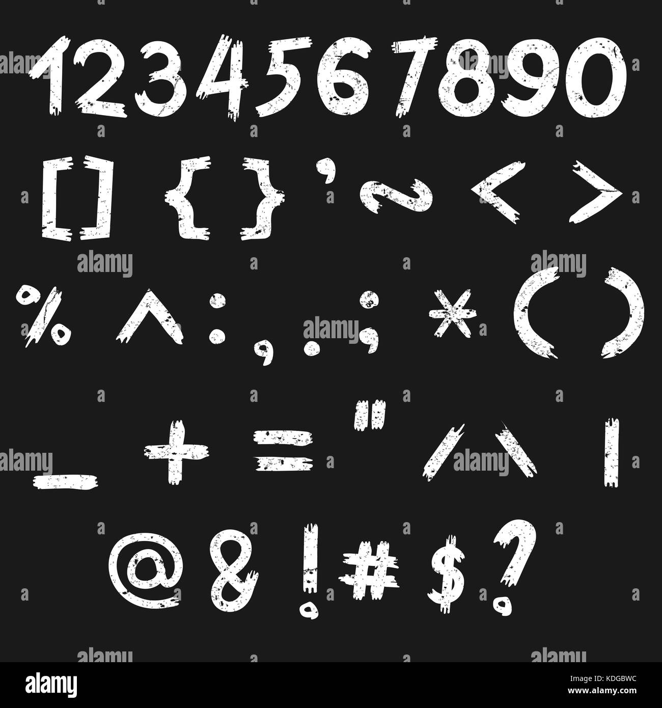 The vector of digital number with pluspunctuation marks in the style of ...
