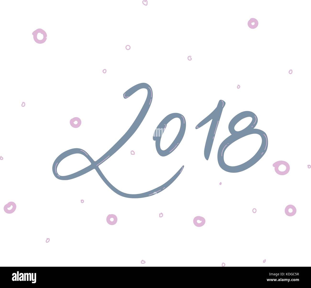 2018 - symbols new year. Holiday lettering ink illustration Stock ...