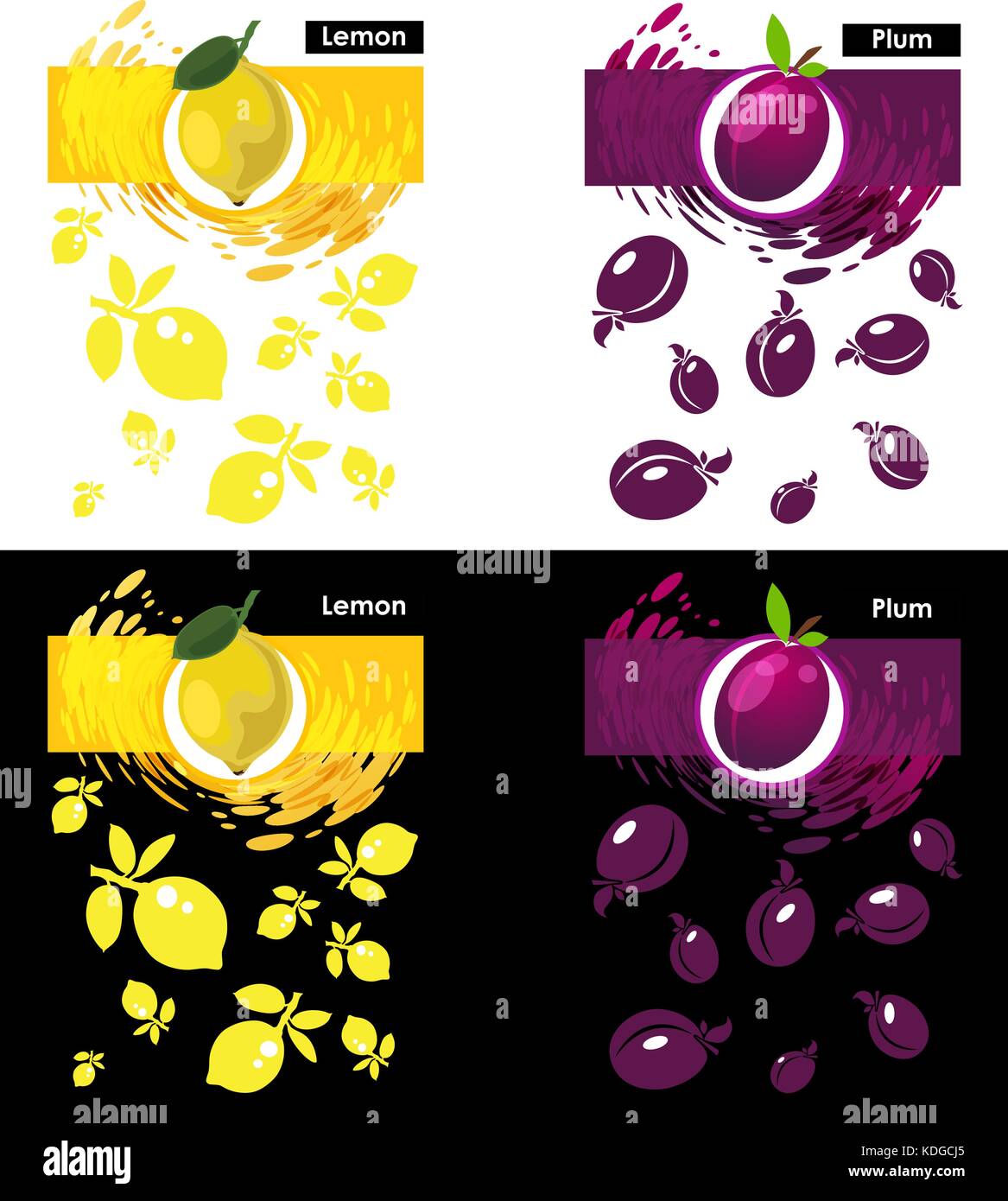 Lemon fruit on white Stock Vector Images - Alamy