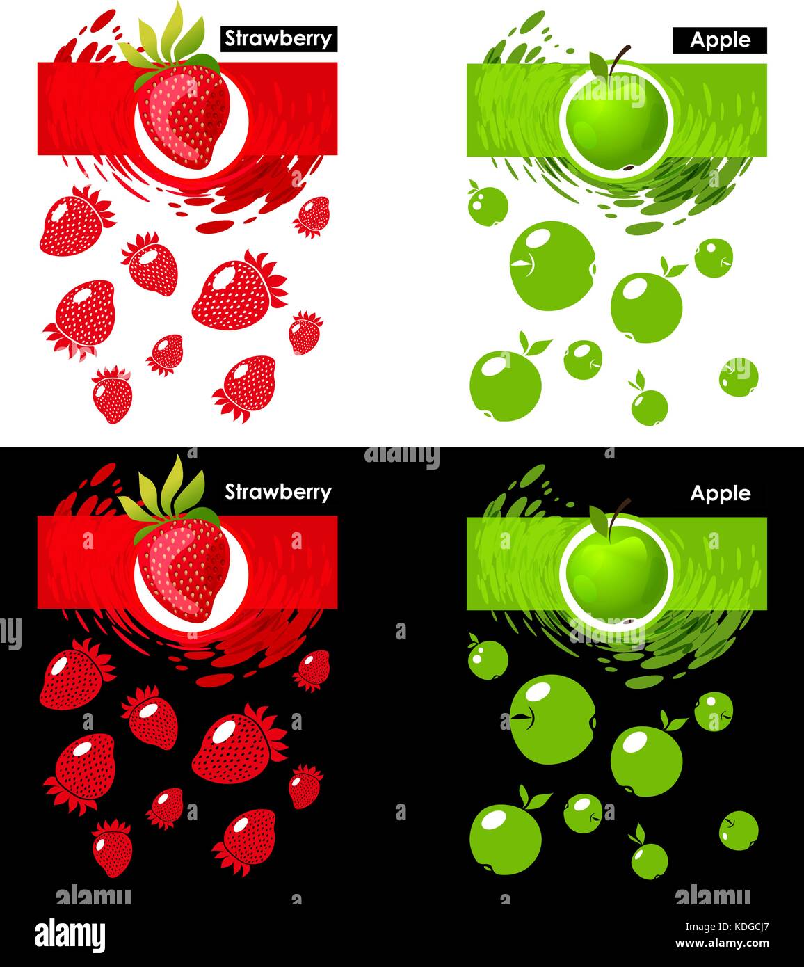 Fresh berries on black Stock Vector Images - Alamy