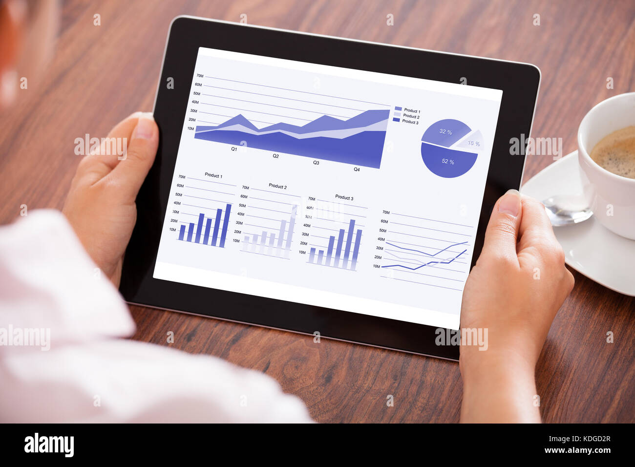 Female looking chart on digital hi-res stock photography and images - Alamy