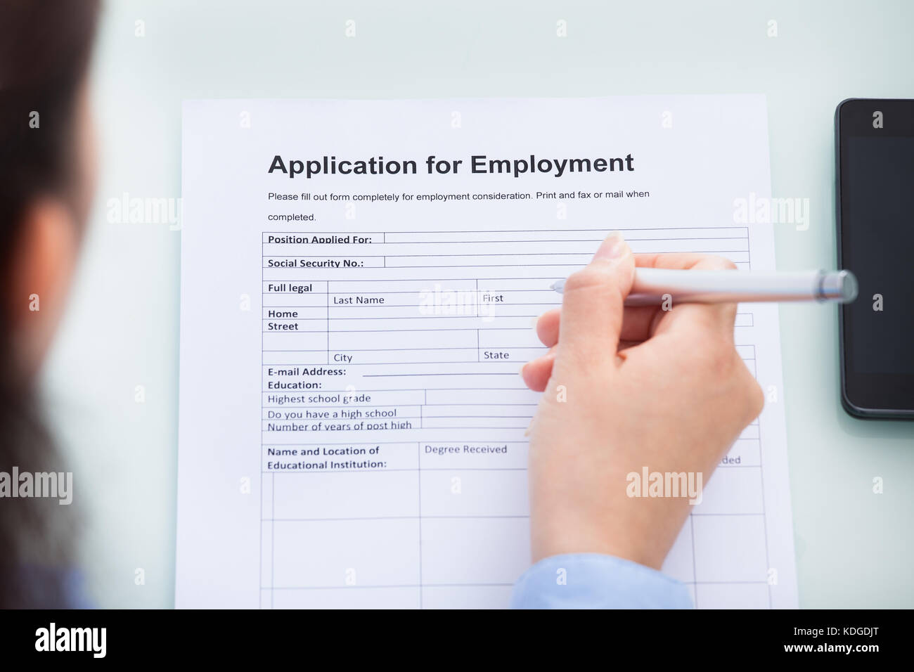 Woman job interview form hi-res stock photography and images - Alamy