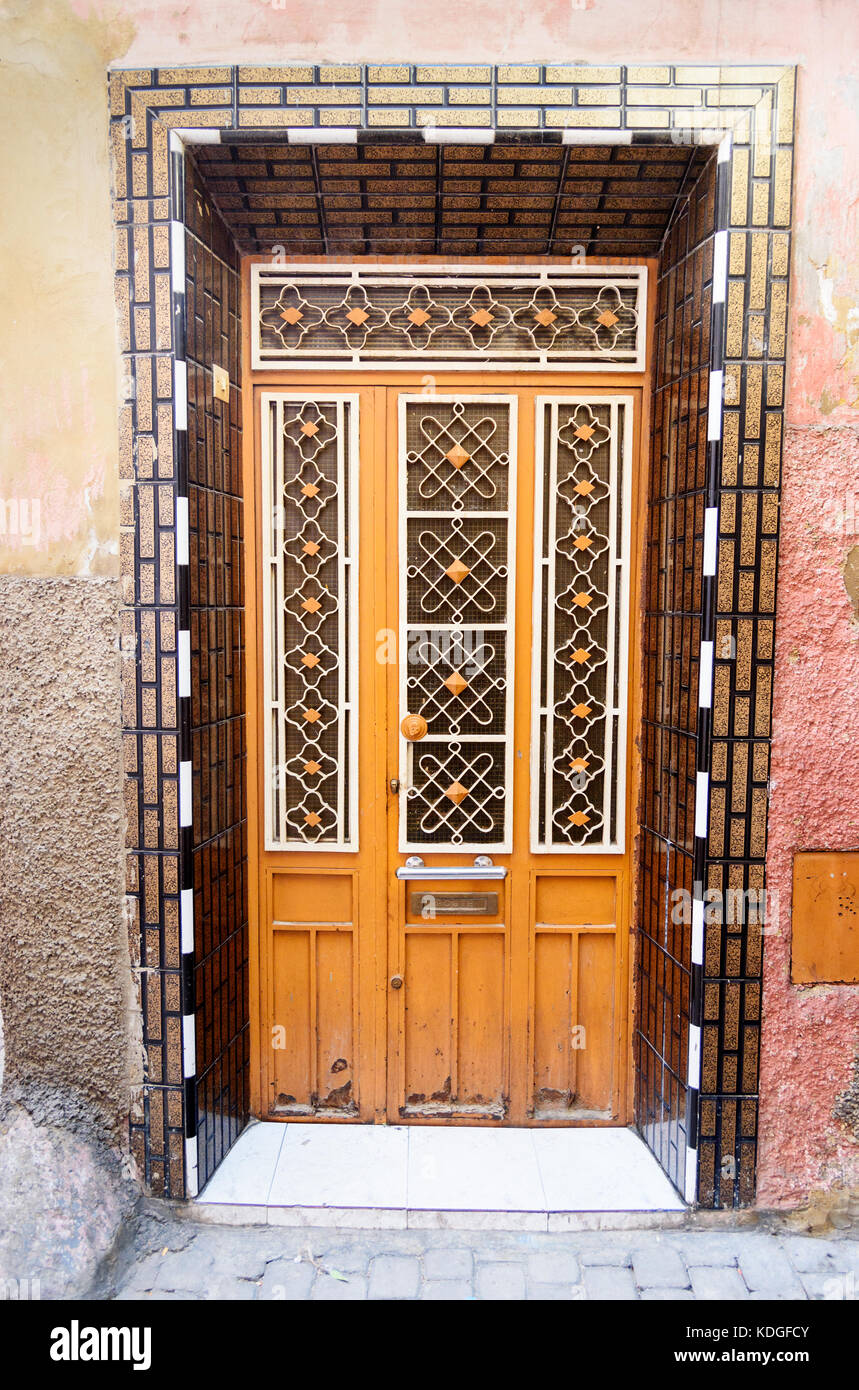 Traditional Moroccan entry door in Medina. Meknes. Morocco Stock Photo ...