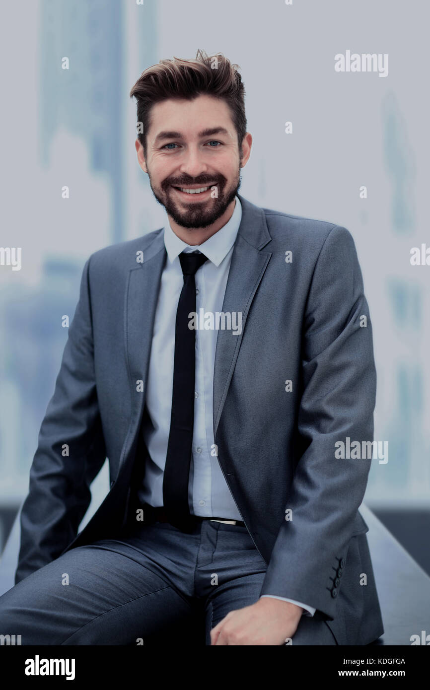 portrait of happy smiling business man, isolated on white background ...
