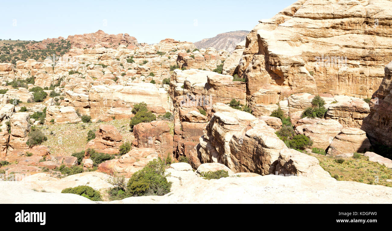 in jordan the scenic valley of dana natural reserve for walking Stock ...