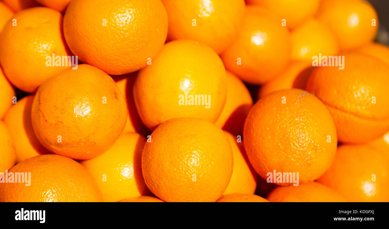 in the market lots of fresh orange like healty food concept Stock Photo ...