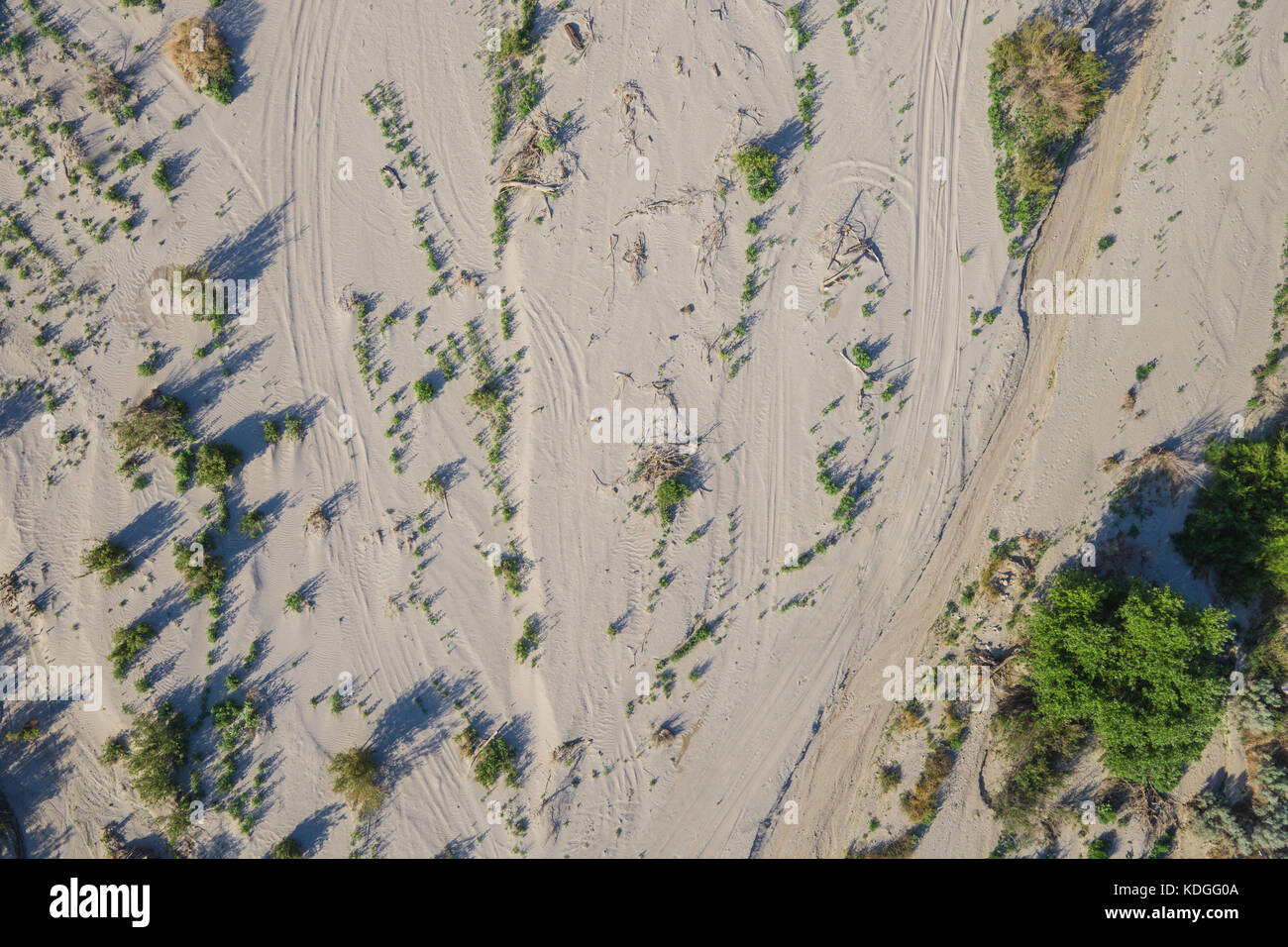 Sandy desert wash in the Mojave of southern California Stock Photo - Alamy
