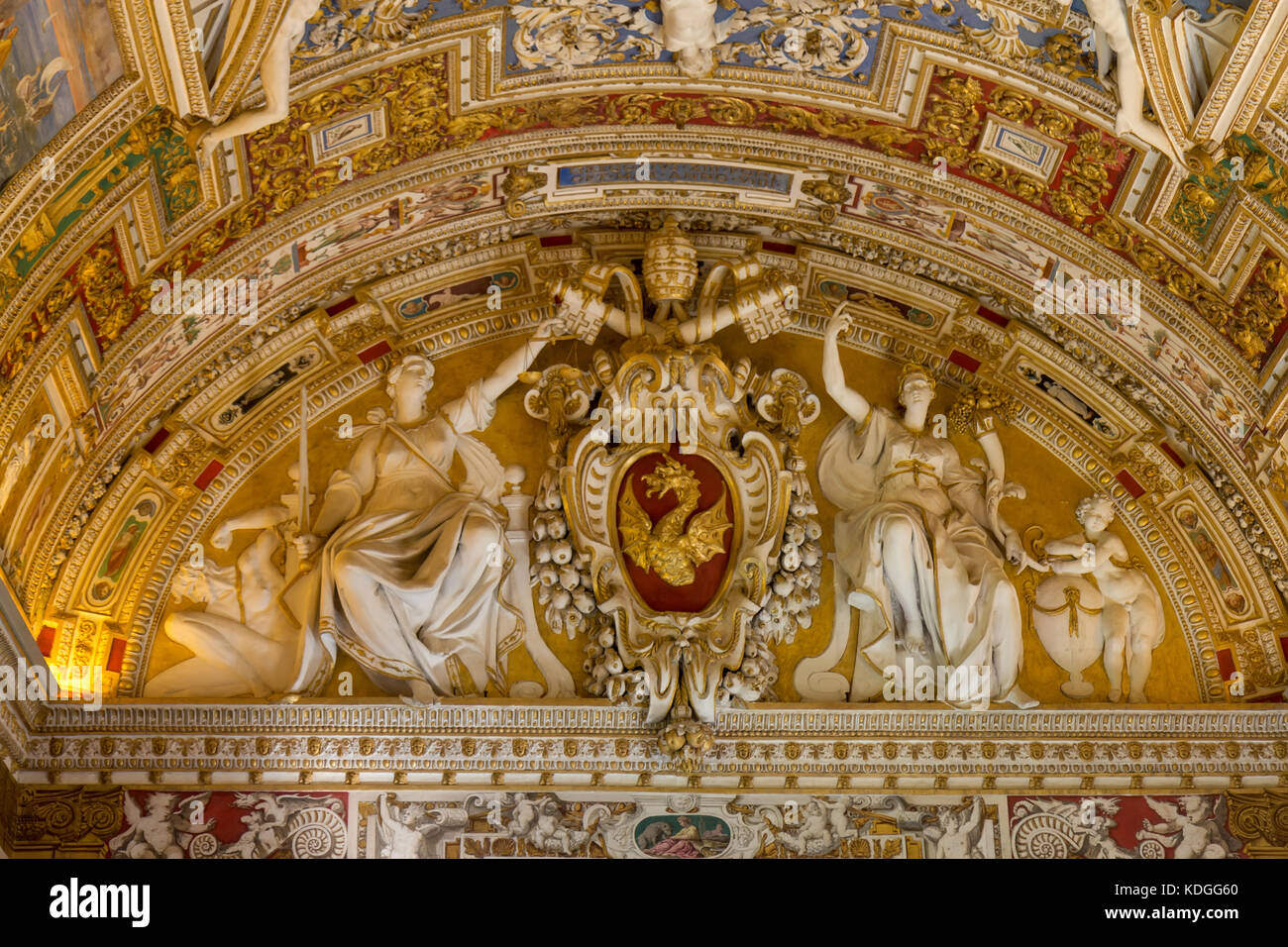 A ceiling sculpture in the Vatican Museums Stock Photo - Alamy