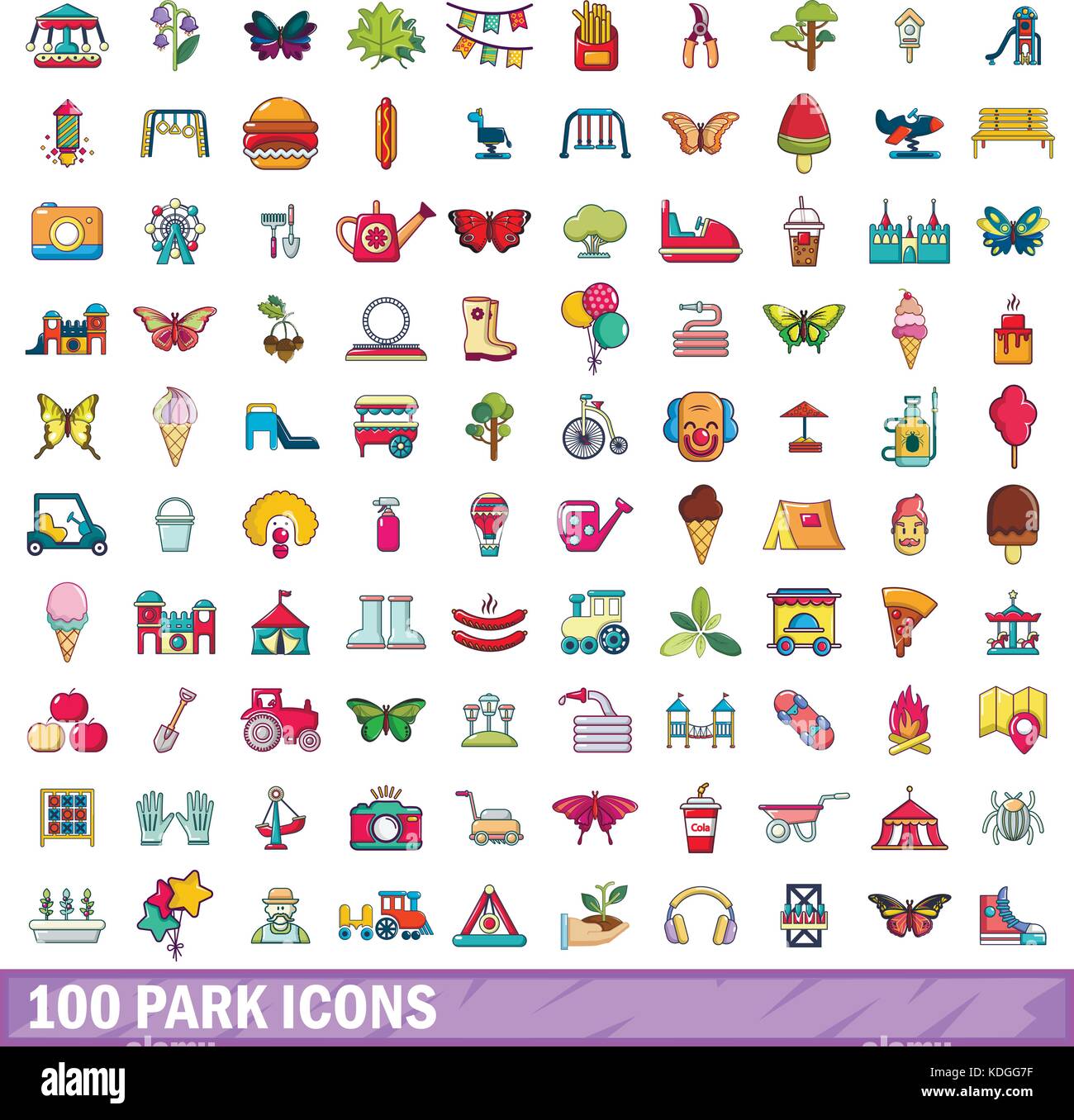 100 park icons set, cartoon style Stock Vector Image & Art - Alamy