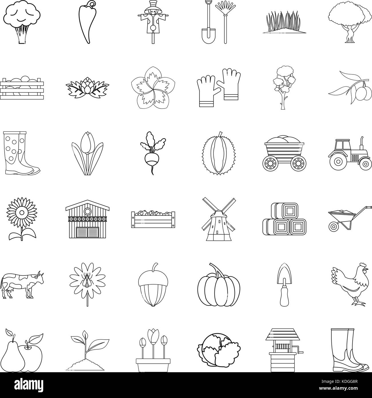 Seed icons set, outline style Stock Vector Image & Art - Alamy
