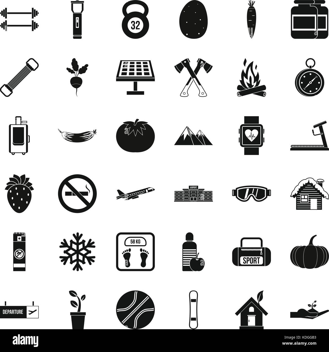 Healthy lifestyle icons set, simple style Stock Vector Image & Art - Alamy