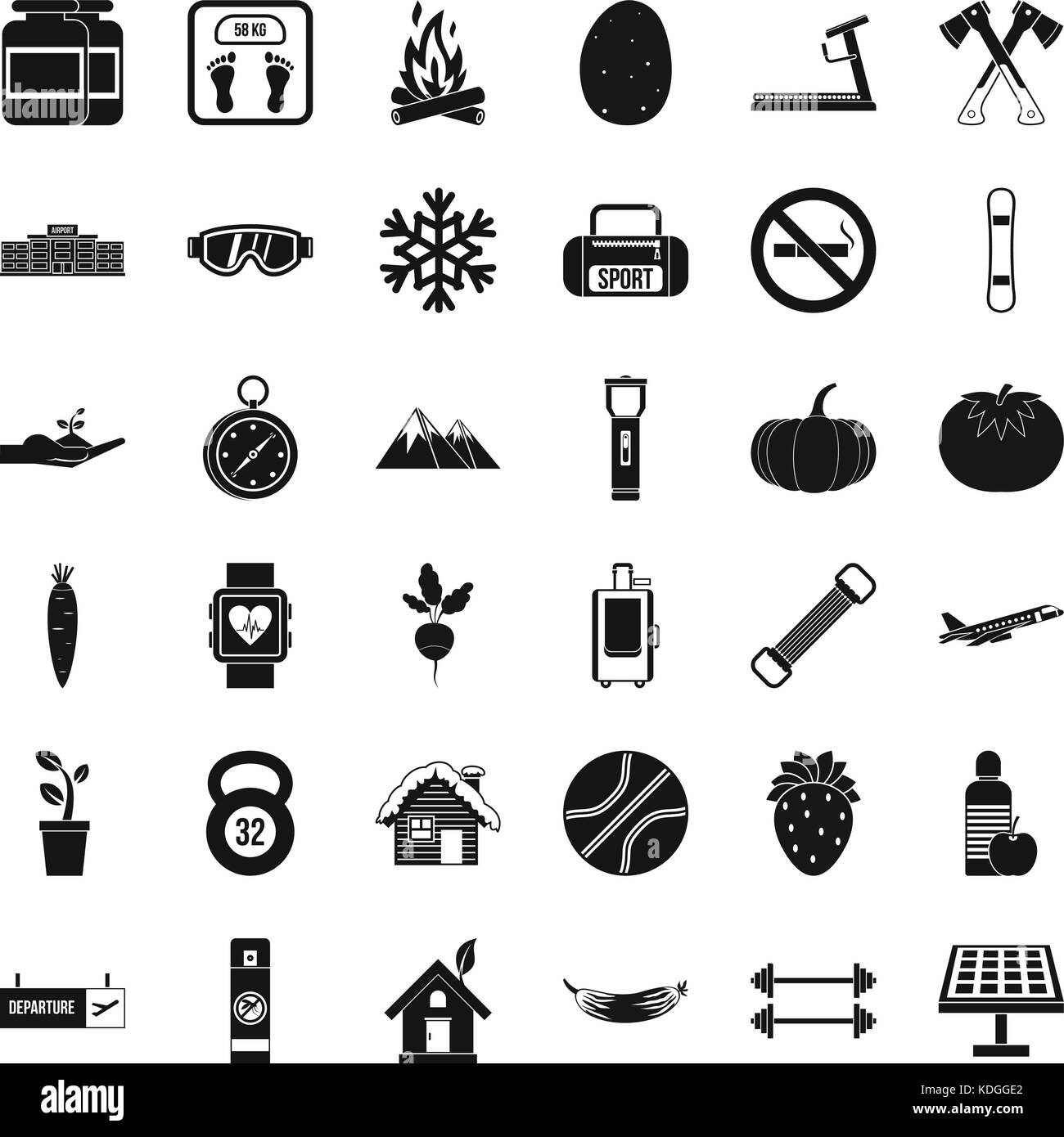 Pot icons set, simple style Stock Vector Image & Art - Alamy