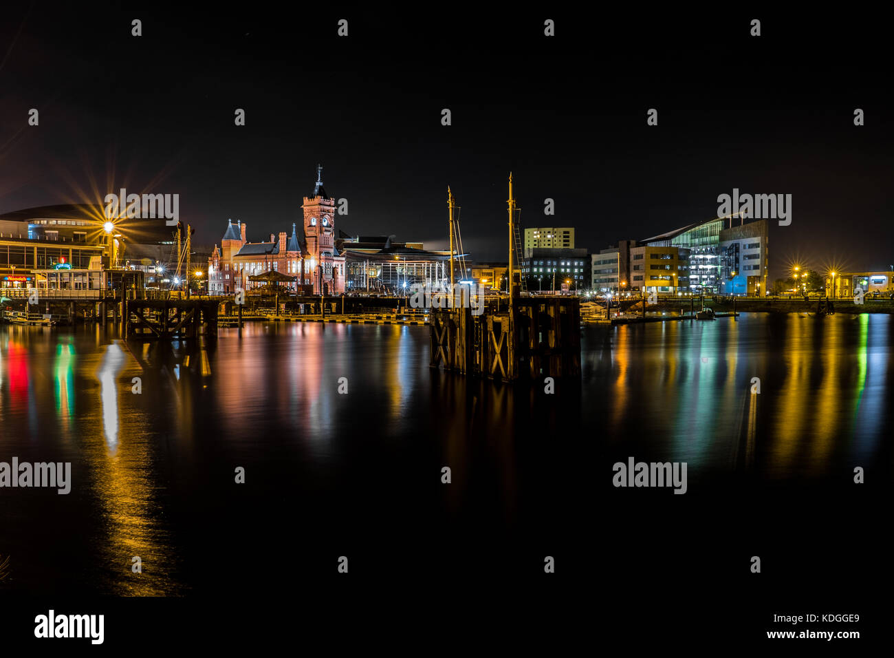Overlooking Cardiff Bay, the capital Wales located in the south Stock ...