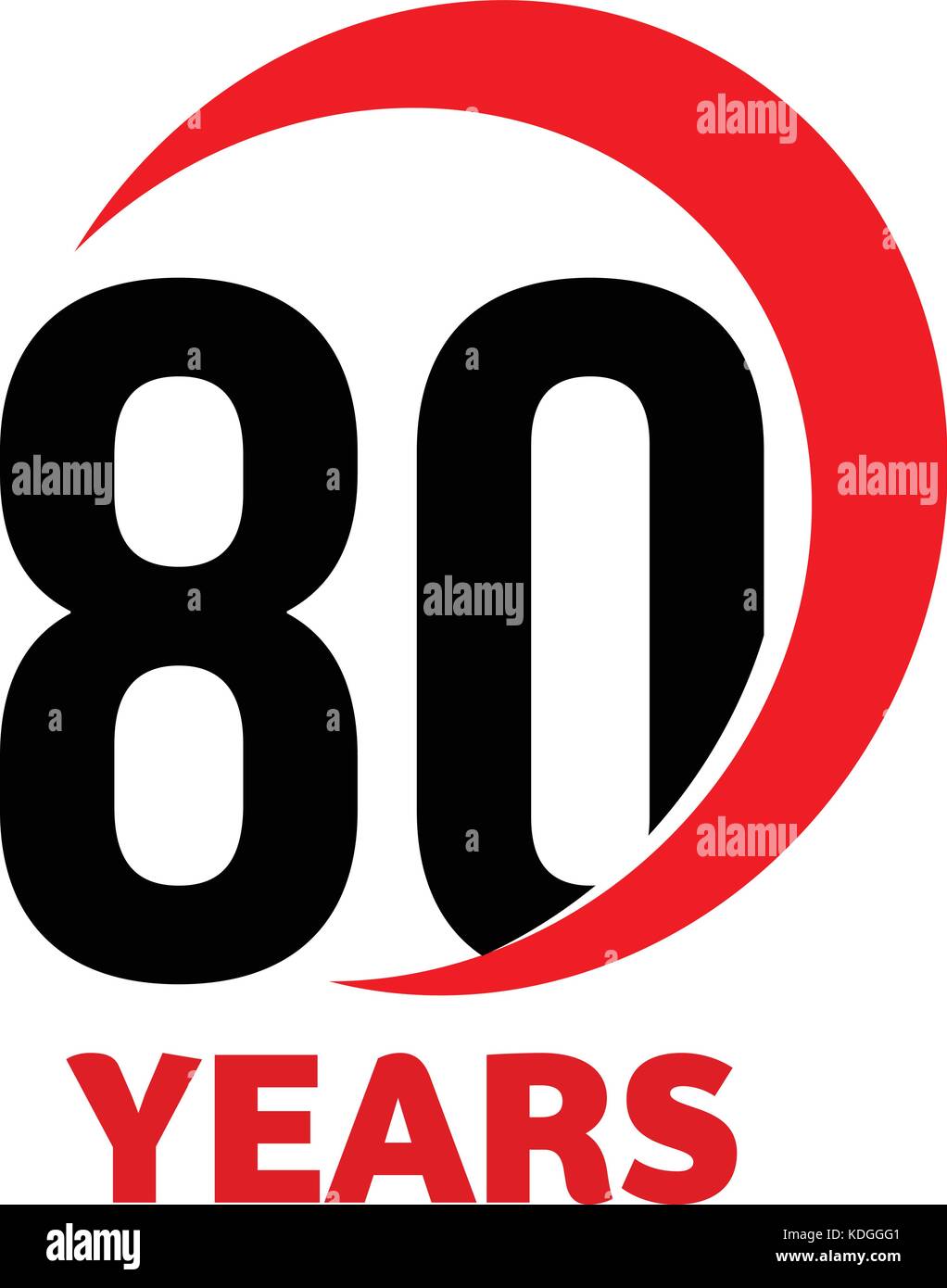 80th Anniversary abstract vector logo. Eighty Happy birthday day icon ...