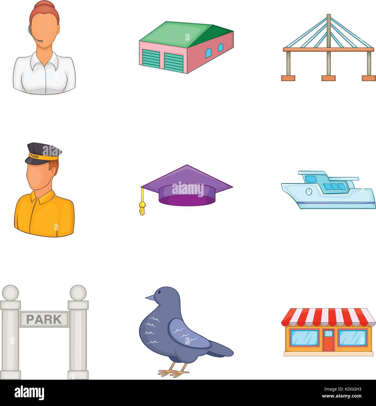 Service clerk icons set, cartoon style Stock Vector Image & Art - Alamy