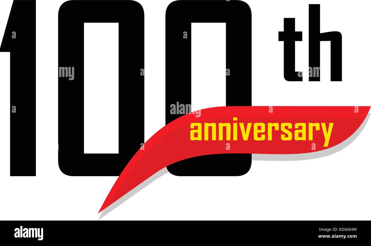 100th Anniversary abstract vector logo. One hundred Happy birthday day ...