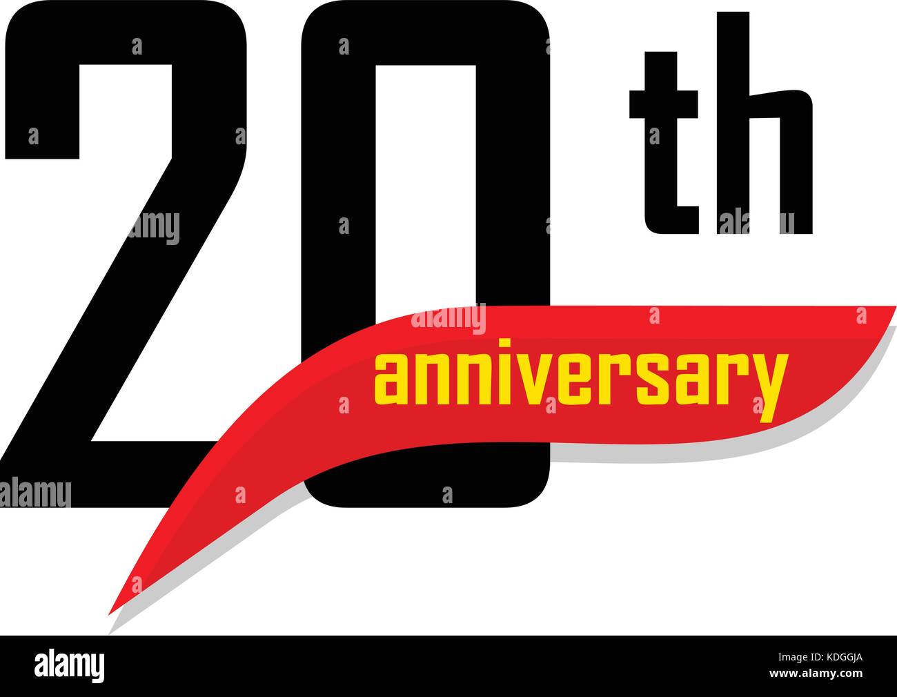 20th Anniversary abstract vector logo. Twenty Happy birthday day icon ...