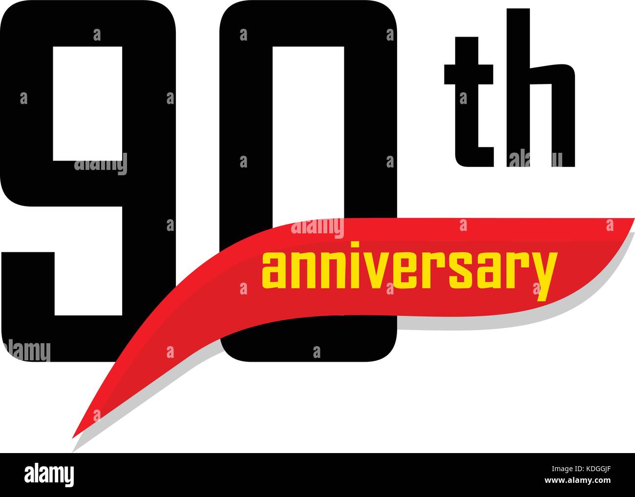 90th Anniversary abstract vector logo. Ninety Happy birthday day icon ...