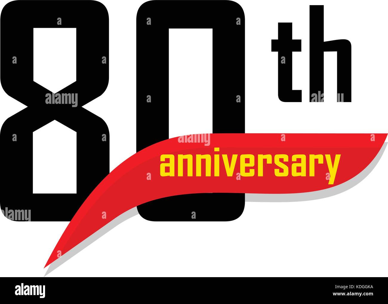 80th Anniversary abstract vector logo. Eighty Happy birthday day icon ...