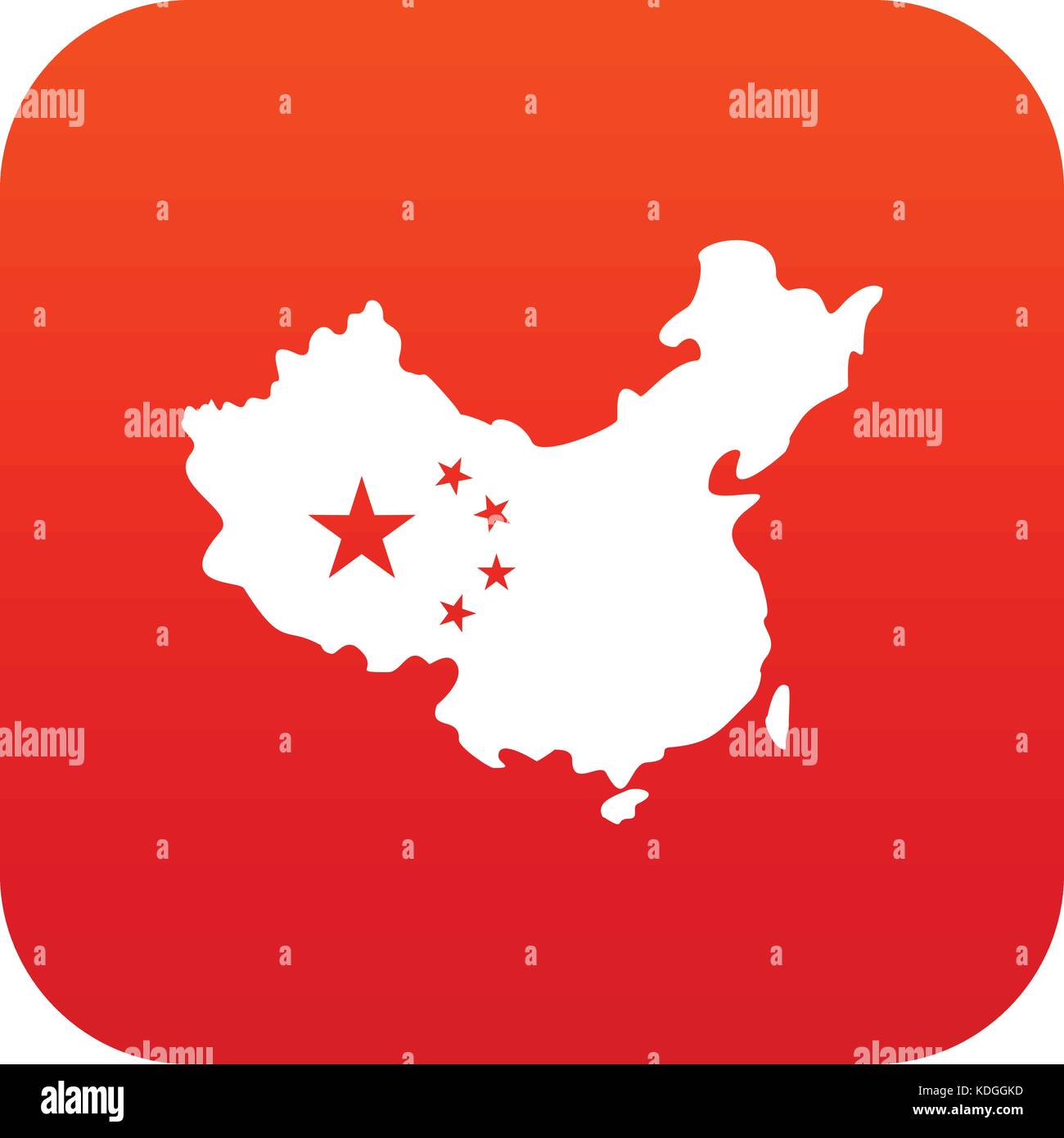 Map of China icon digital red Stock Vector Image & Art - Alamy