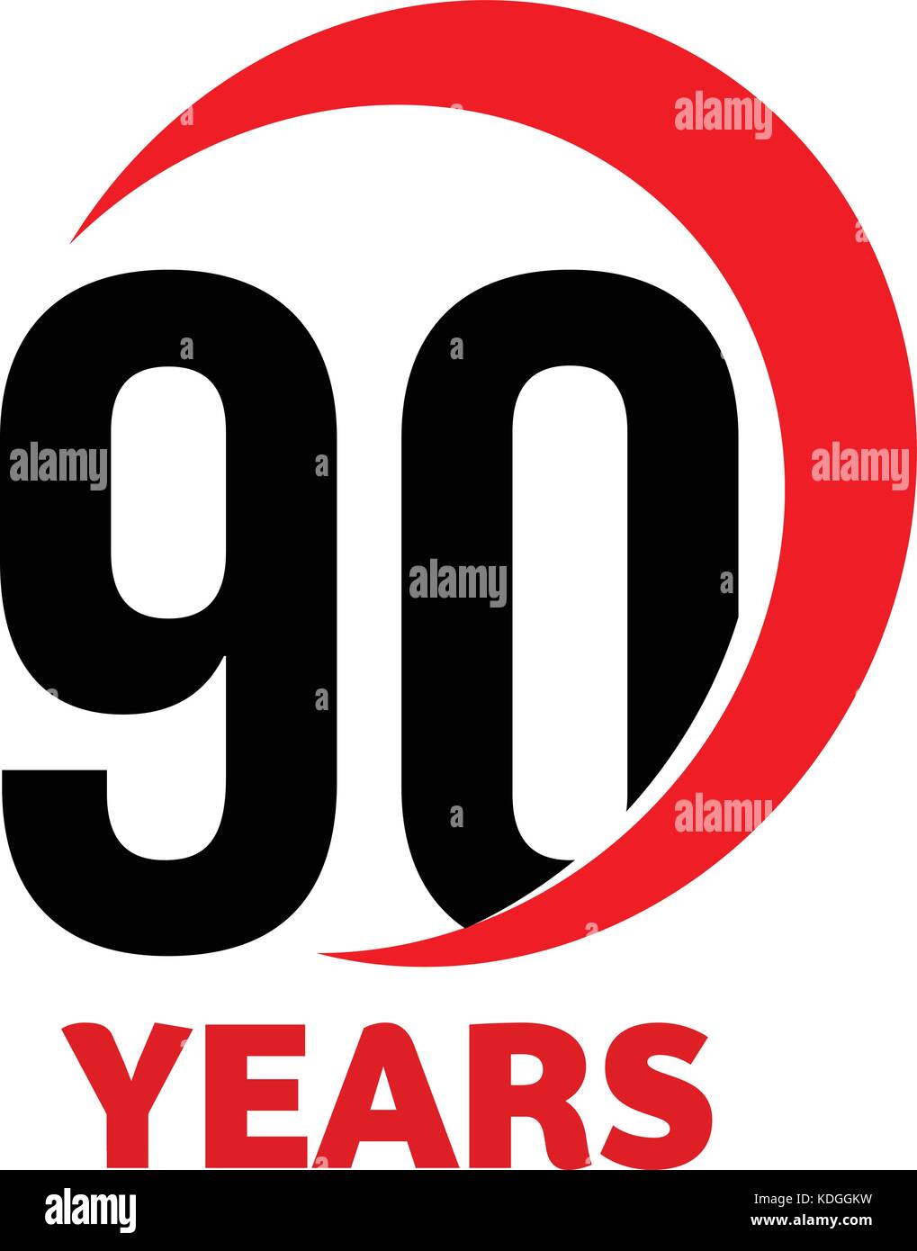 90th Anniversary abstract vector logo. Ninety Happy birthday day icon ...