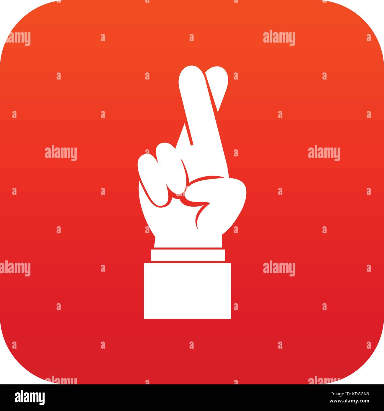 Fingers crossed icon digital red Stock Vector Image & Art - Alamy