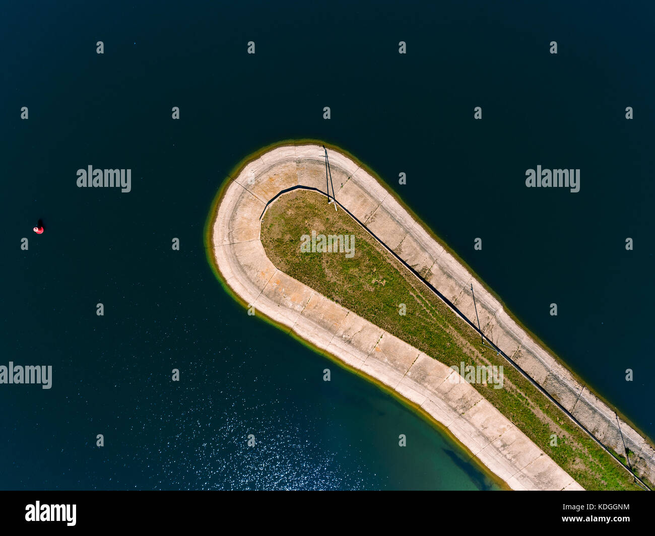 Aerial view of breakwater at sea, mole, pier, cutwater Stock Photo - Alamy