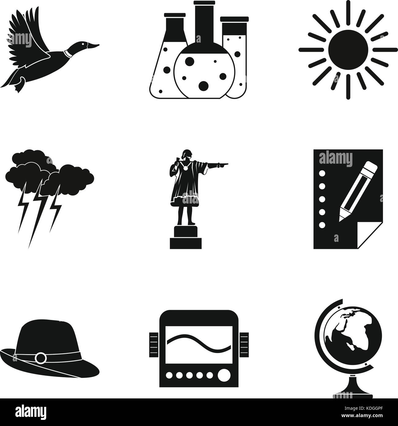 Glass icons set, simple style Stock Vector Image & Art - Alamy