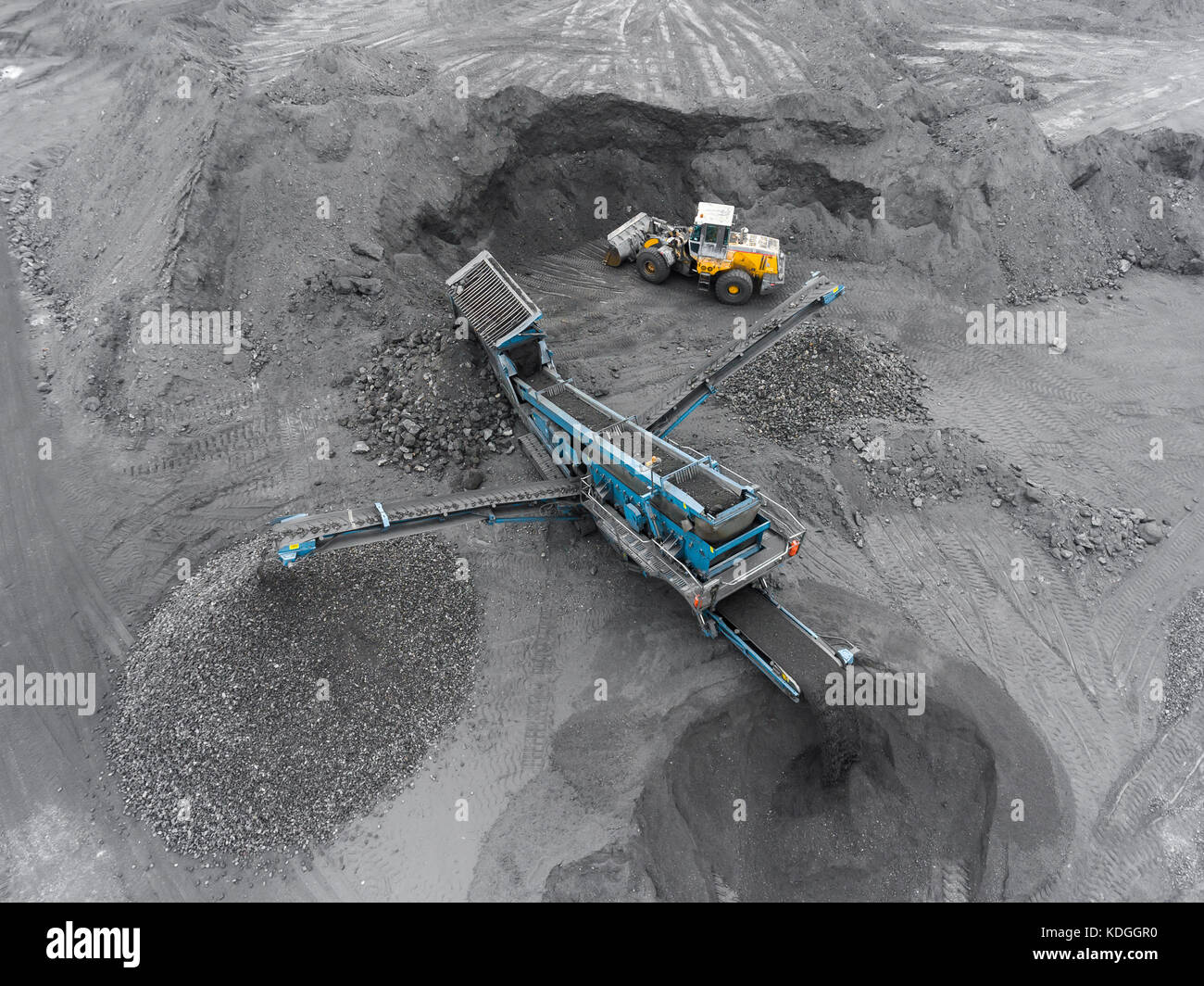 Open pit mine, breed sorting, mining coal, extractive industry Stock ...