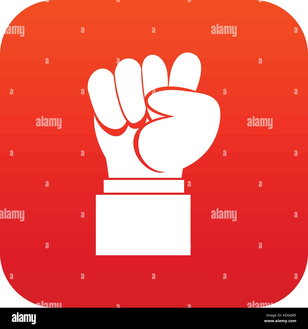 Raised up clenched male fist icon digital red Stock Vector Image & Art ...